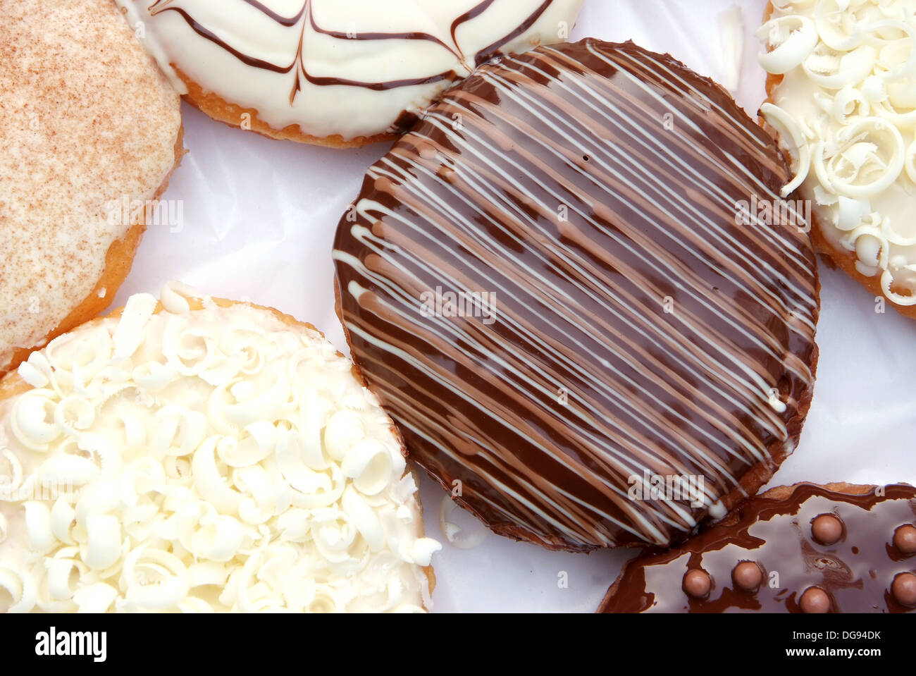 set of donuts in box close up Stock Photo - Alamy