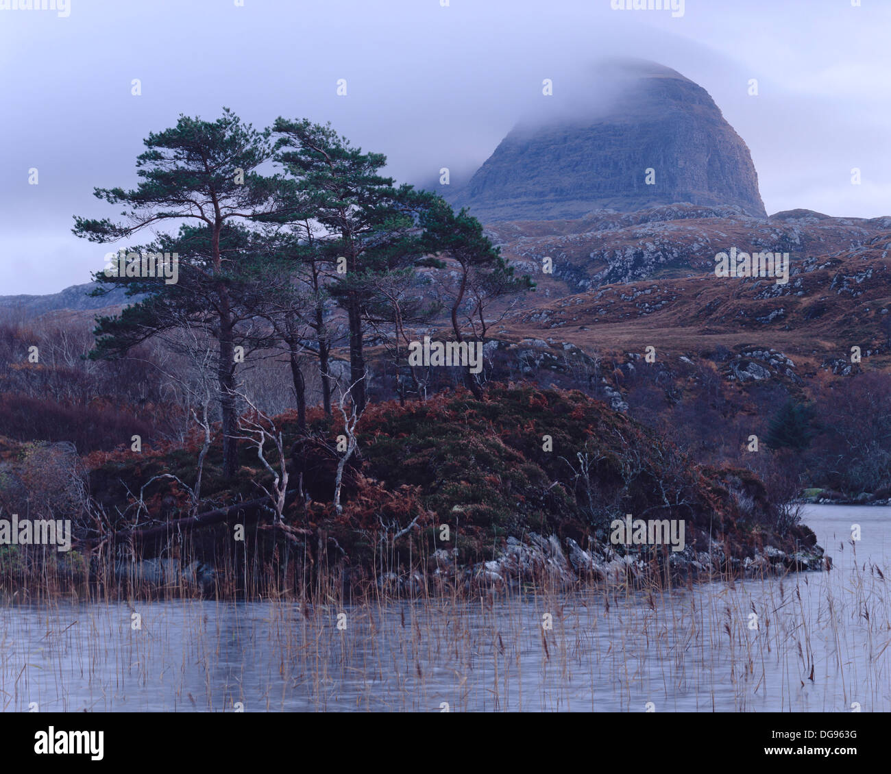 Loch Druim Suardalain w/ Mt Suilven in background Stock Photo - Alamy