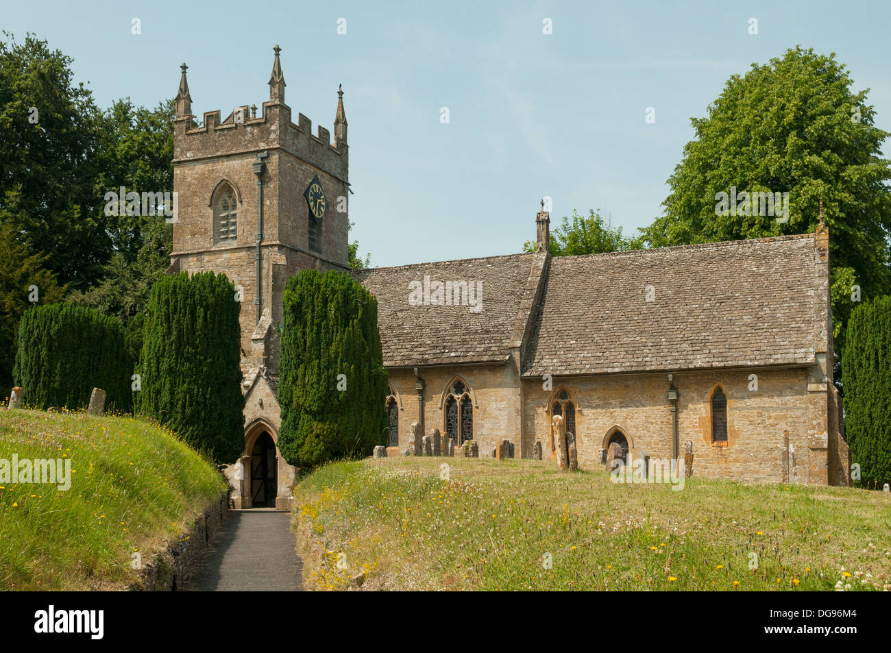 St Peter's Church, Upper Slaughter, Gloucestershire, England Stock ...