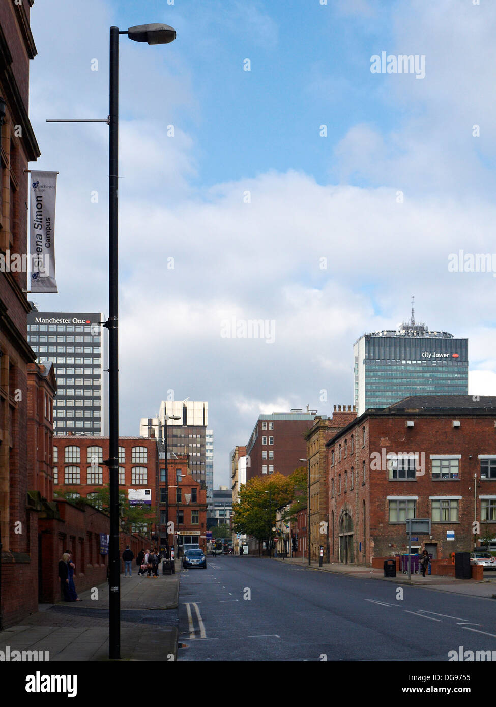 Looking towards city centre from Chorlton Street in Manchester UK Stock ...