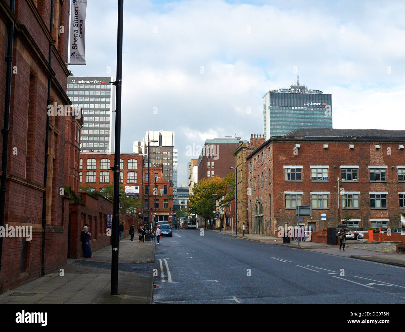 Looking towards city centre from Chorlton Street in Manchester UK Stock ...