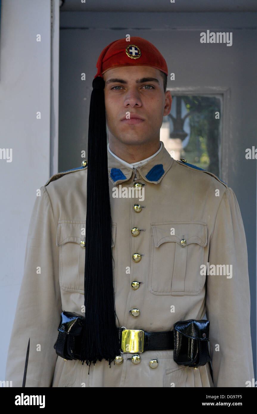 Evzones in uniform Stock Photo - Alamy