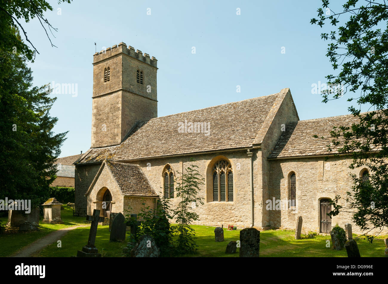 St Jame's Church, Coln St Dennis, Gloucestershire, England Stock Photo ...
