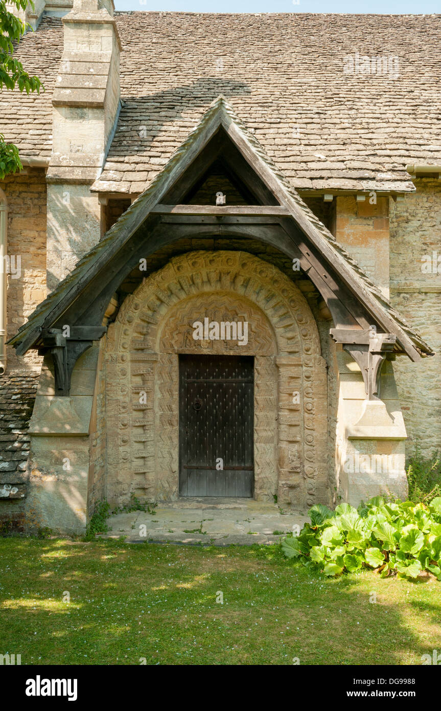 Norman Door, St Swithin's Church, Quenington, Gloucesterhire, England ...