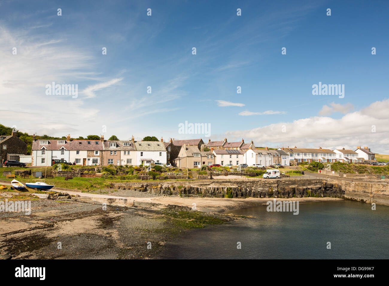 Craster village and harbour on the Northumberland coast, UK Stock Photo ...