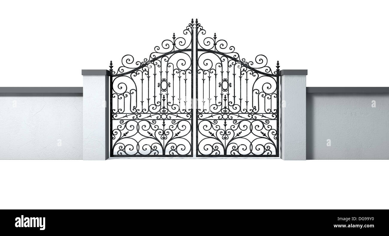 Grey and black entrance gates hi-res stock photography and images - Alamy
