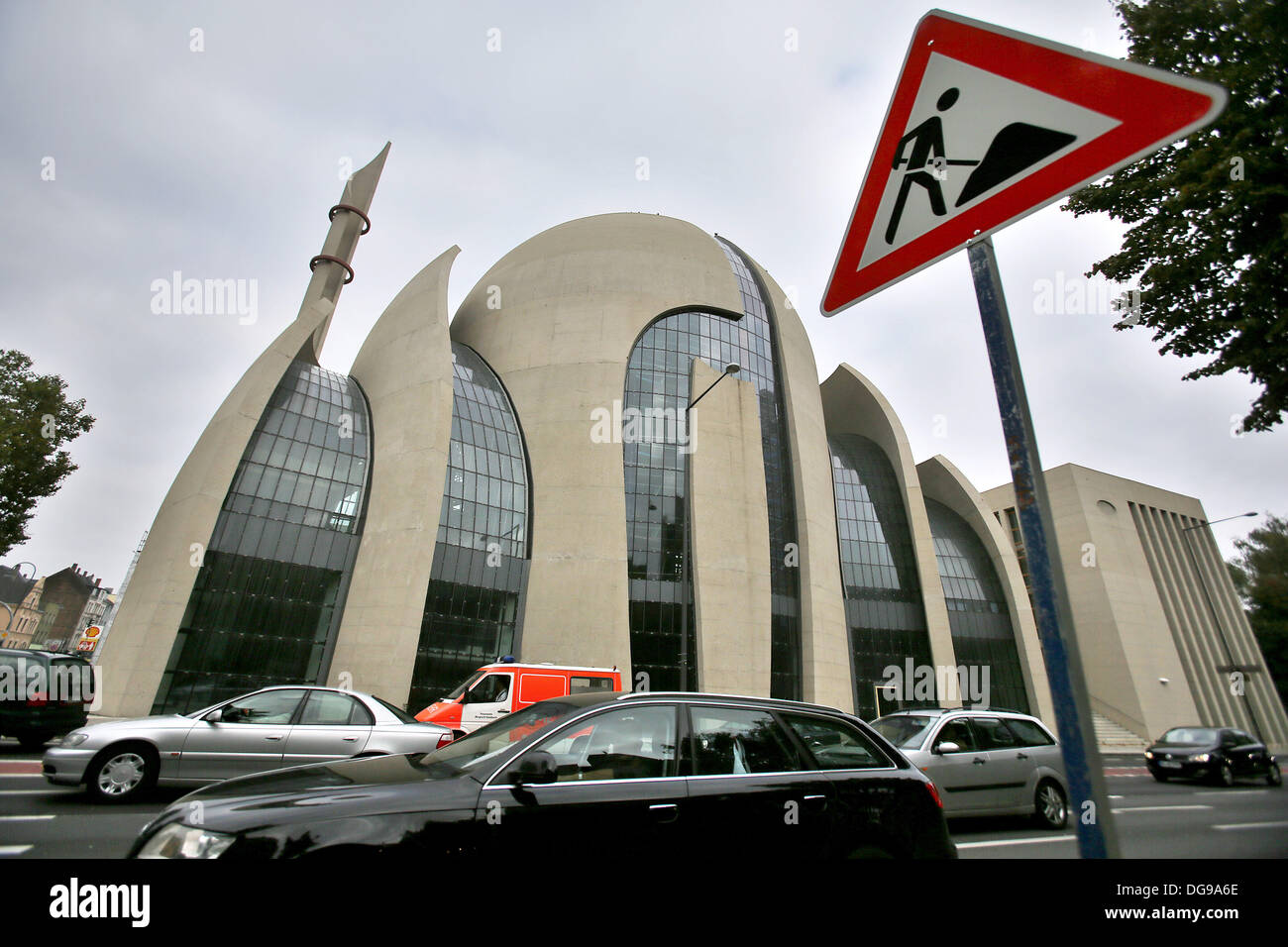 Cologne, Germany. 16th Oct, 2013. A construction site sign is seen in ...