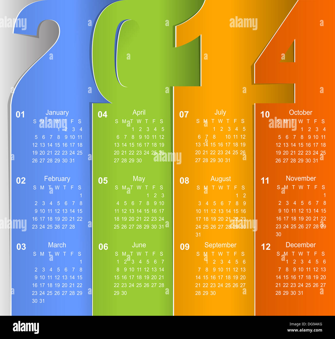 2014 calendar icon hi-res stock photography and images - Alamy