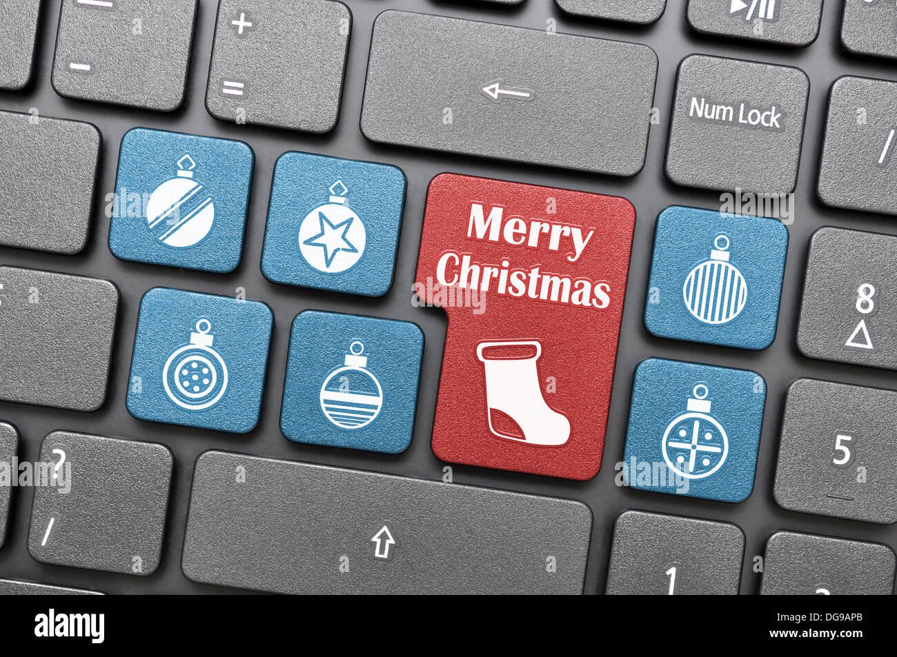 Merry Christmas on keyboard Stock Photo - Alamy