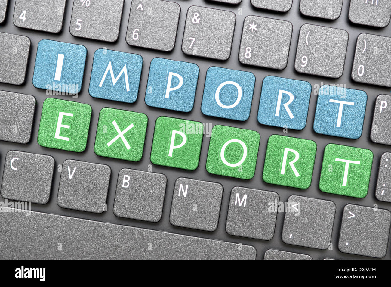 Import and export on keyboard Stock Photo - Alamy