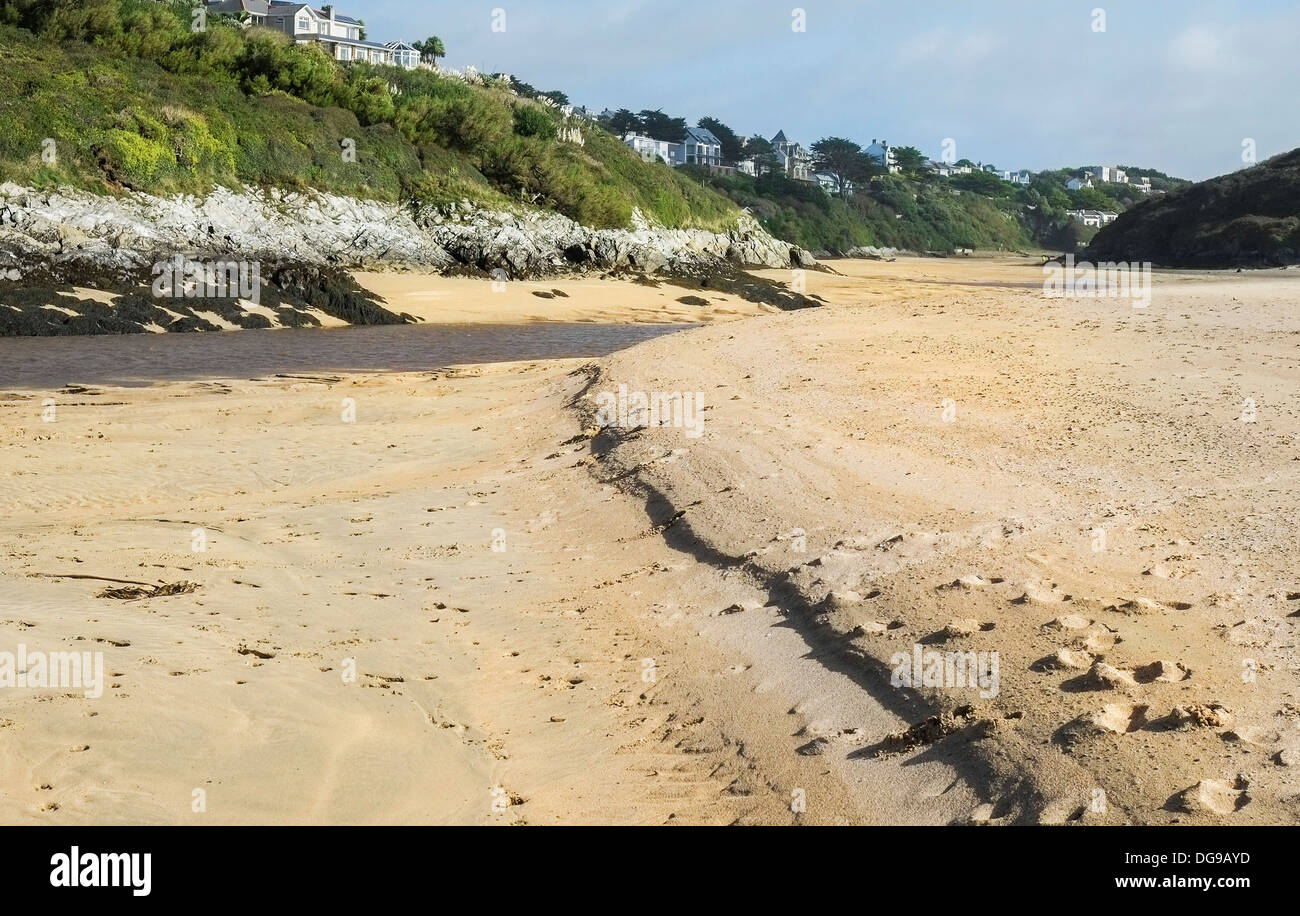 The River Gannel at low tide in Newquay in Cornwall Stock Photo - Alamy