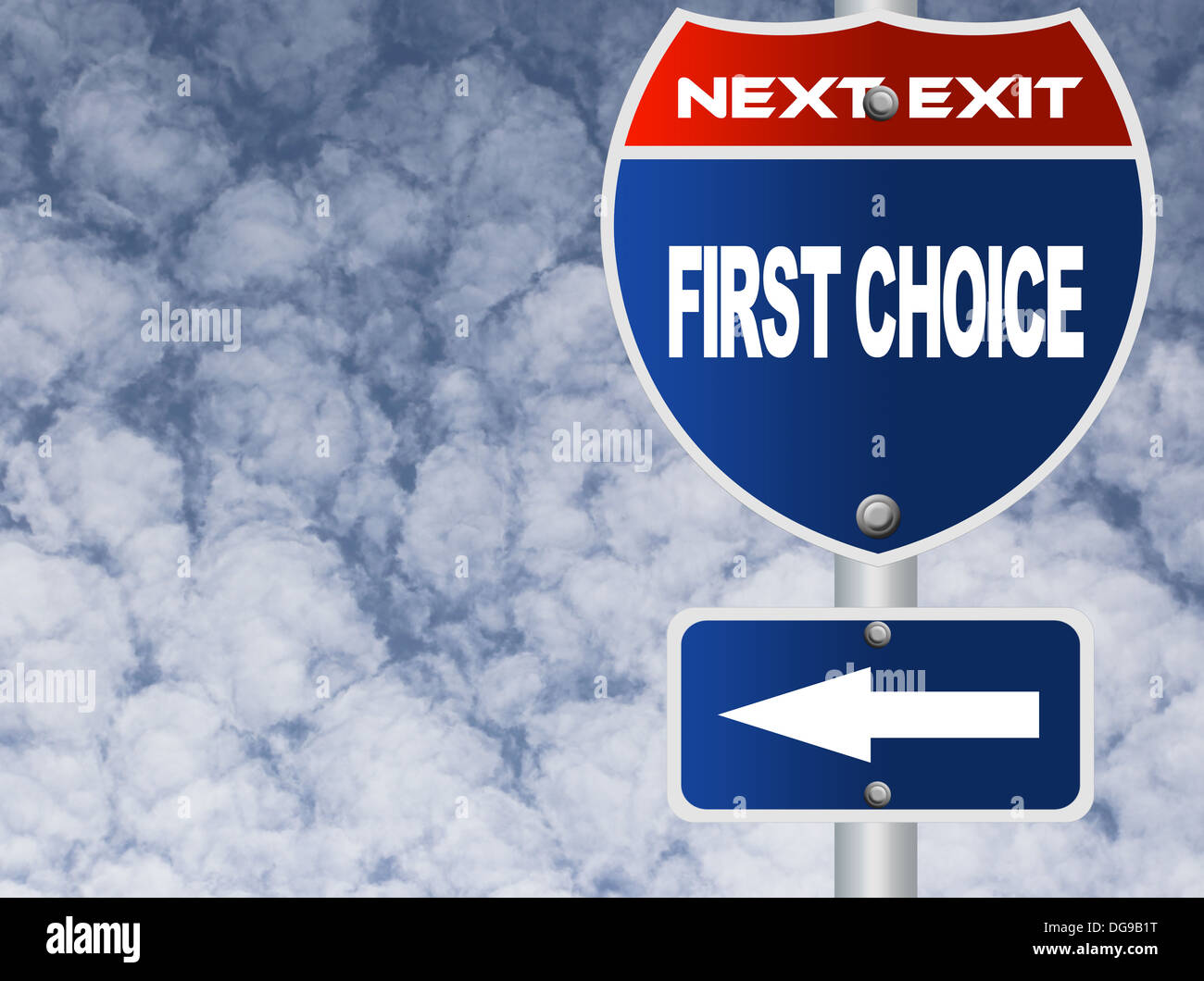 First choice road sign Stock Photo - Alamy