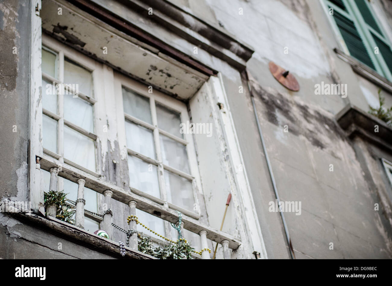 detail of vintage window, New Orleans Stock Photo - Alamy