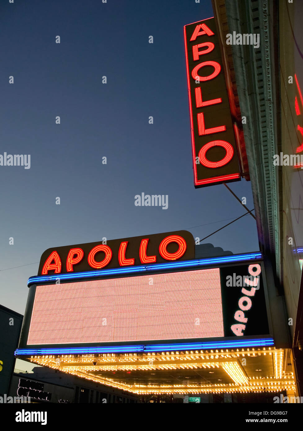 Apollo theater sign in Harlem. Drawing 1.3 million visitors annually ...