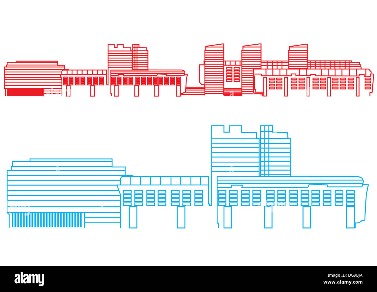 Buildings of red color Cut Out Stock Images & Pictures - Alamy