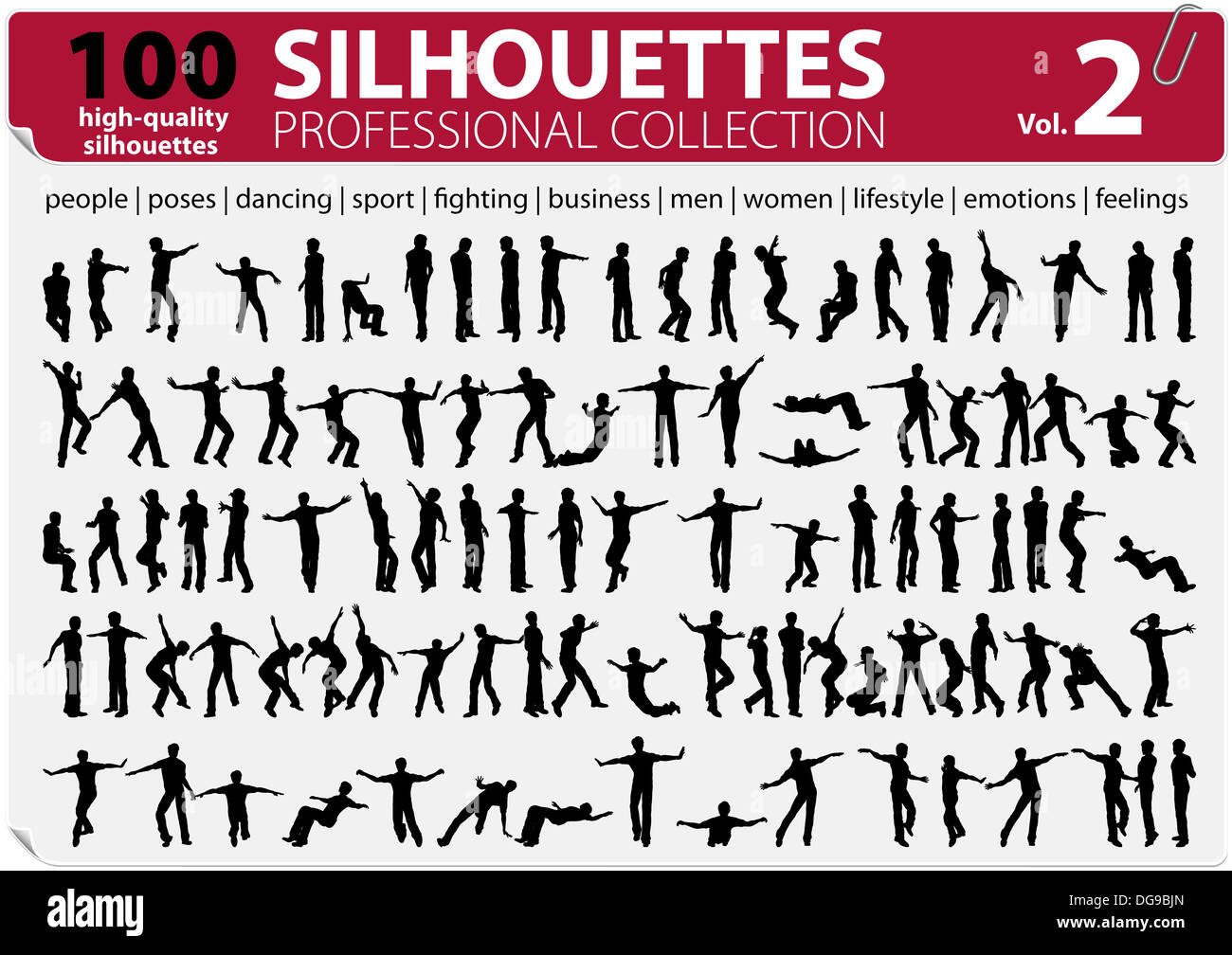 100 Vector Silhouettes Professional Collection Vol. 2 Stock Photo - Alamy