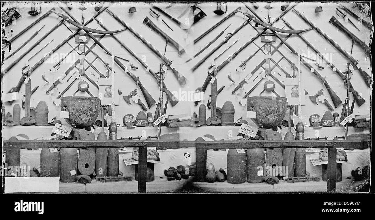 An exhibit showcasing various arms, demonstrating the history and ...