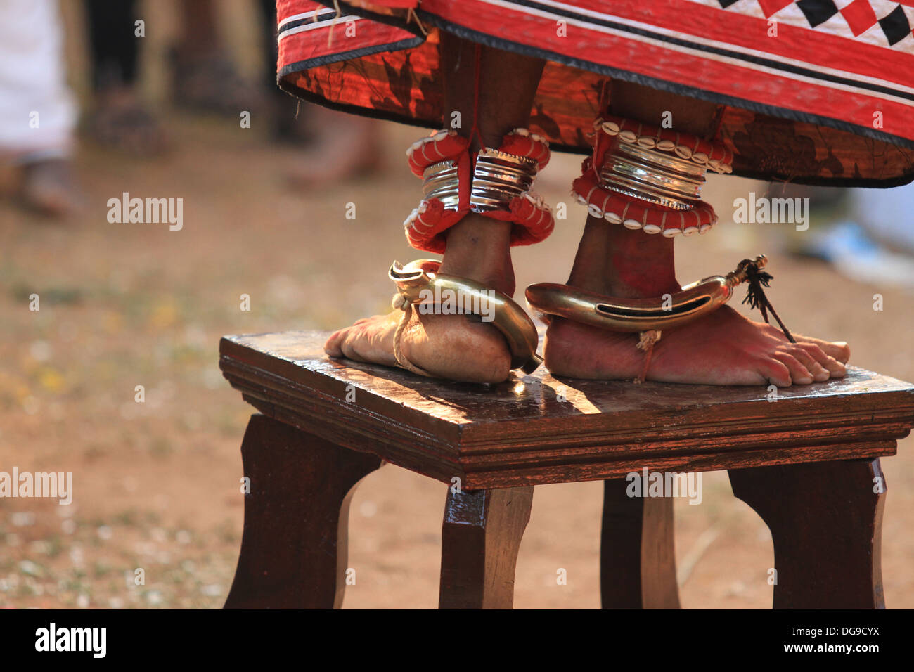 theyyam performance on the stage,his foot with anklets Stock Photo - Alamy