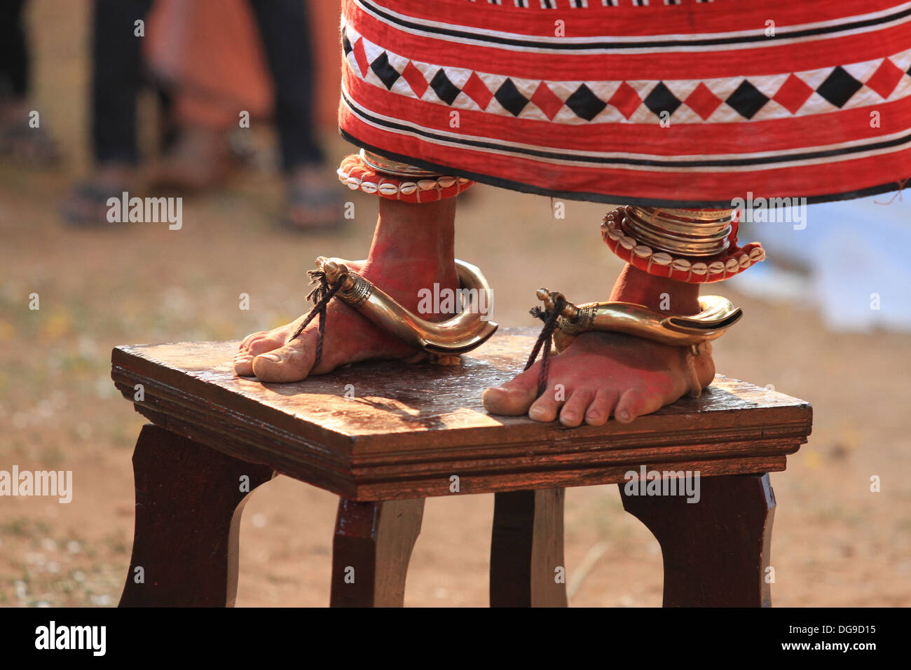 theyyam performance on the stage,his foot with anklets Stock Photo - Alamy