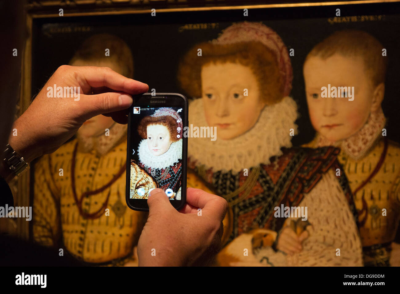 Mobile phone & 3 Unknown Elizabethan Children, Unknown Artist ...