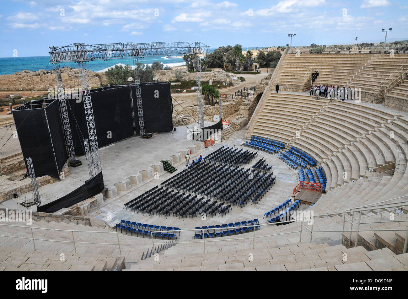 Israel, Caesarea, The amphitheater, on the city's southern shore ...