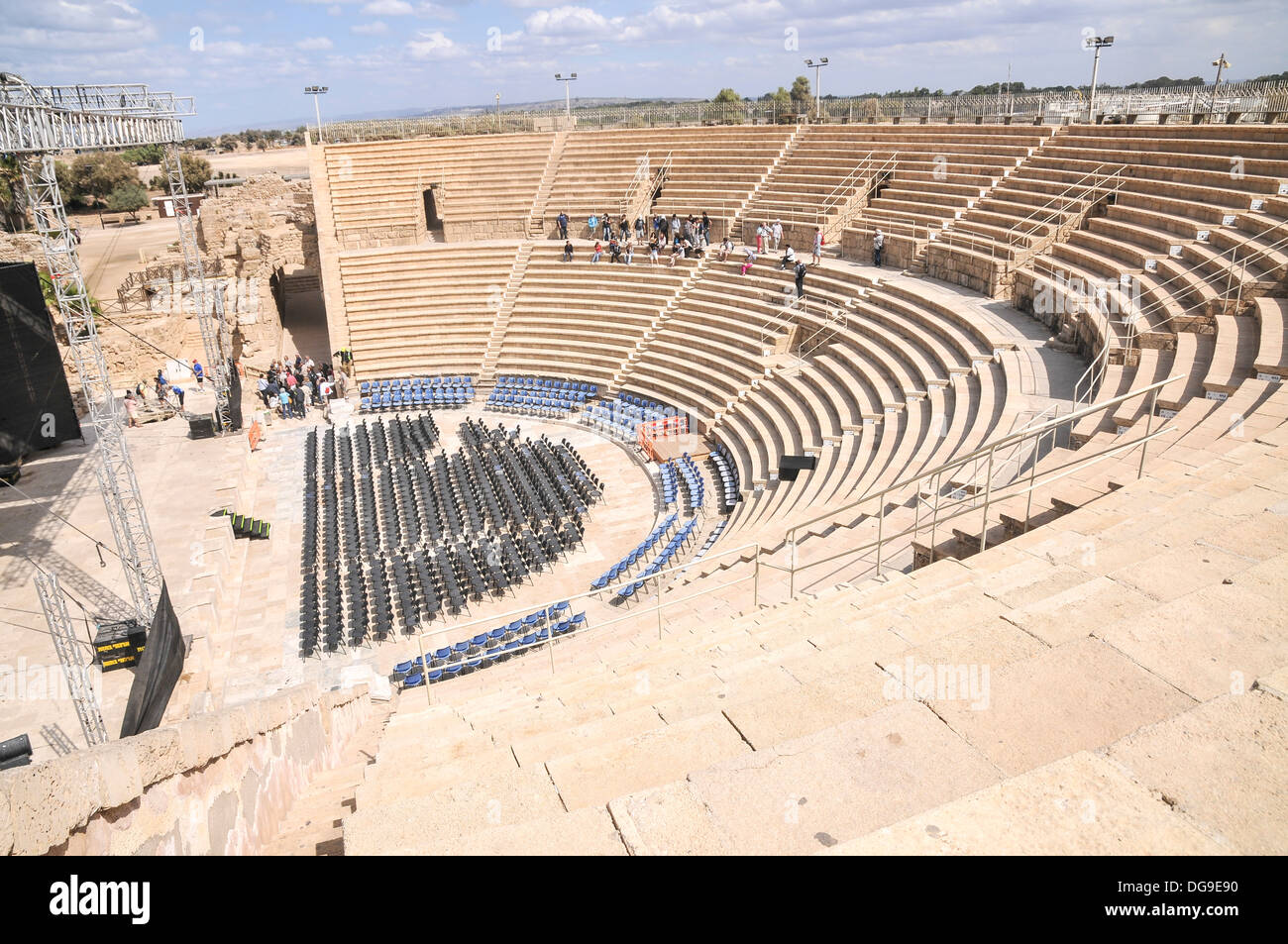 Israel, Caesarea, The amphitheater, on the city's southern shore ...
