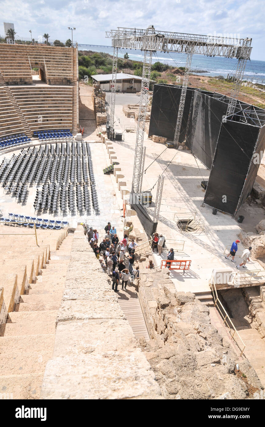 Israel, Caesarea, The amphitheater, on the city's southern shore ...