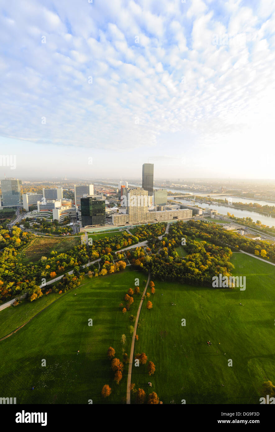 Vienna, skyline, Danube city, DC Tower 1, 2013, highest building of ...