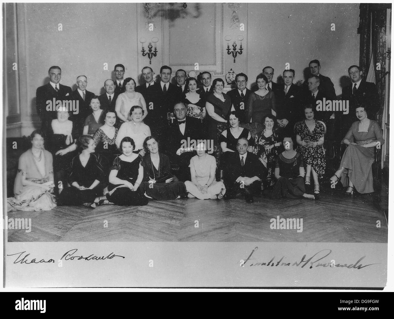 Franklin D. Roosevelt and Eleanor Roosevelt are seen with Democratic ...