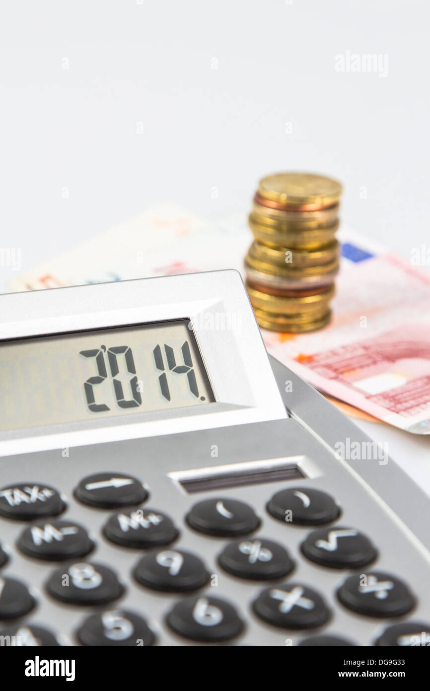 Euro coin closeup calculator hi-res stock photography and images - Alamy