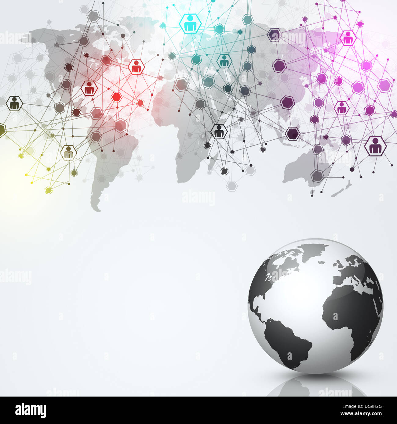 abstract network global web connections concept black and white ...