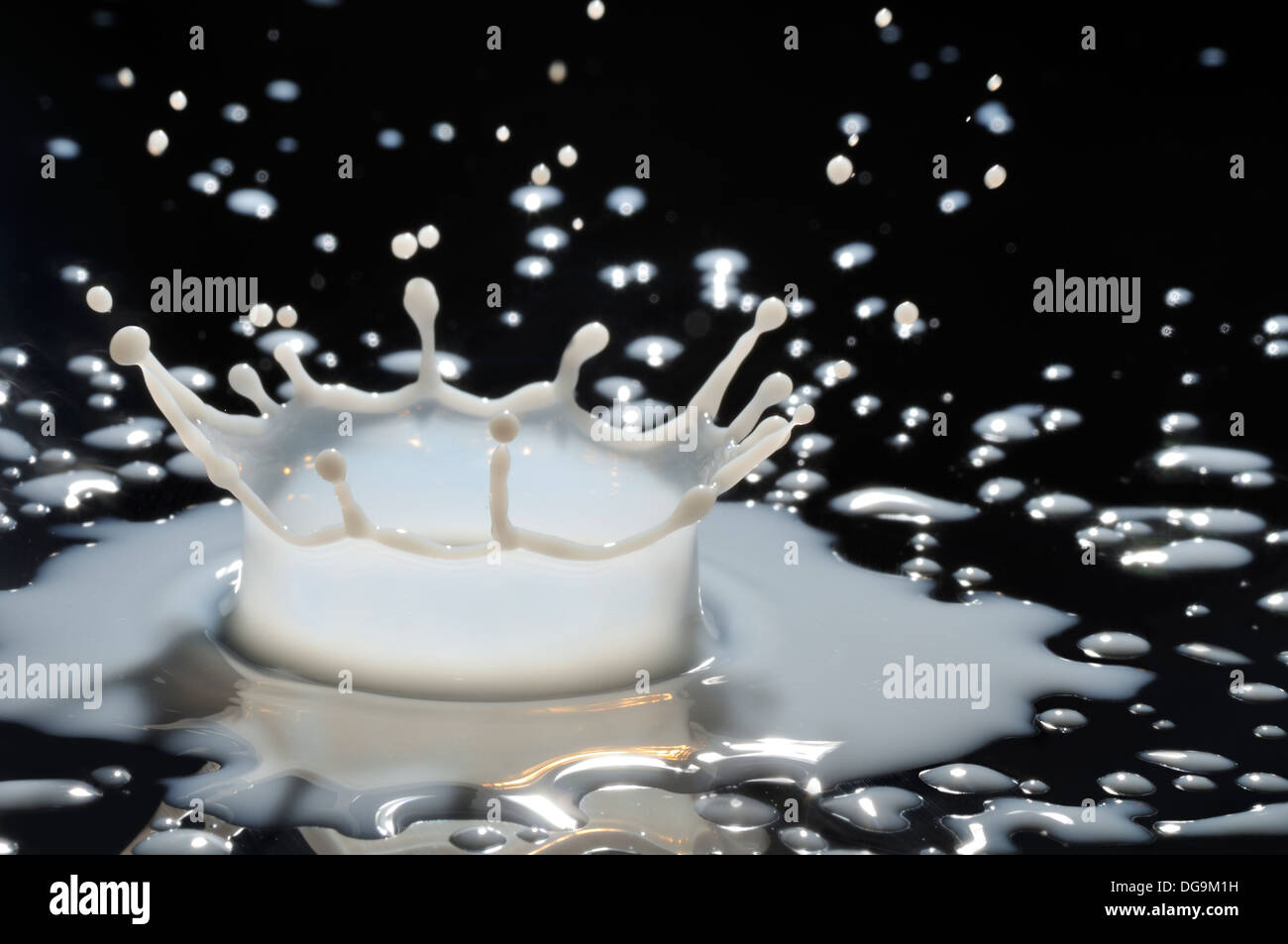 Drop of milk splashing Stock Photo - Alamy