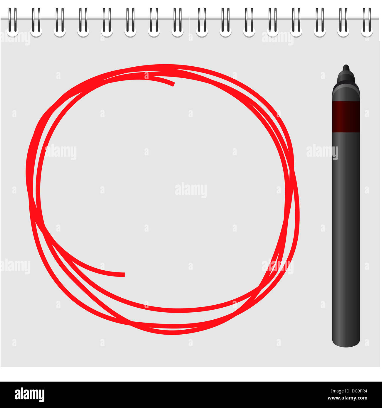 Notepad with red marker text box Stock Photo - Alamy