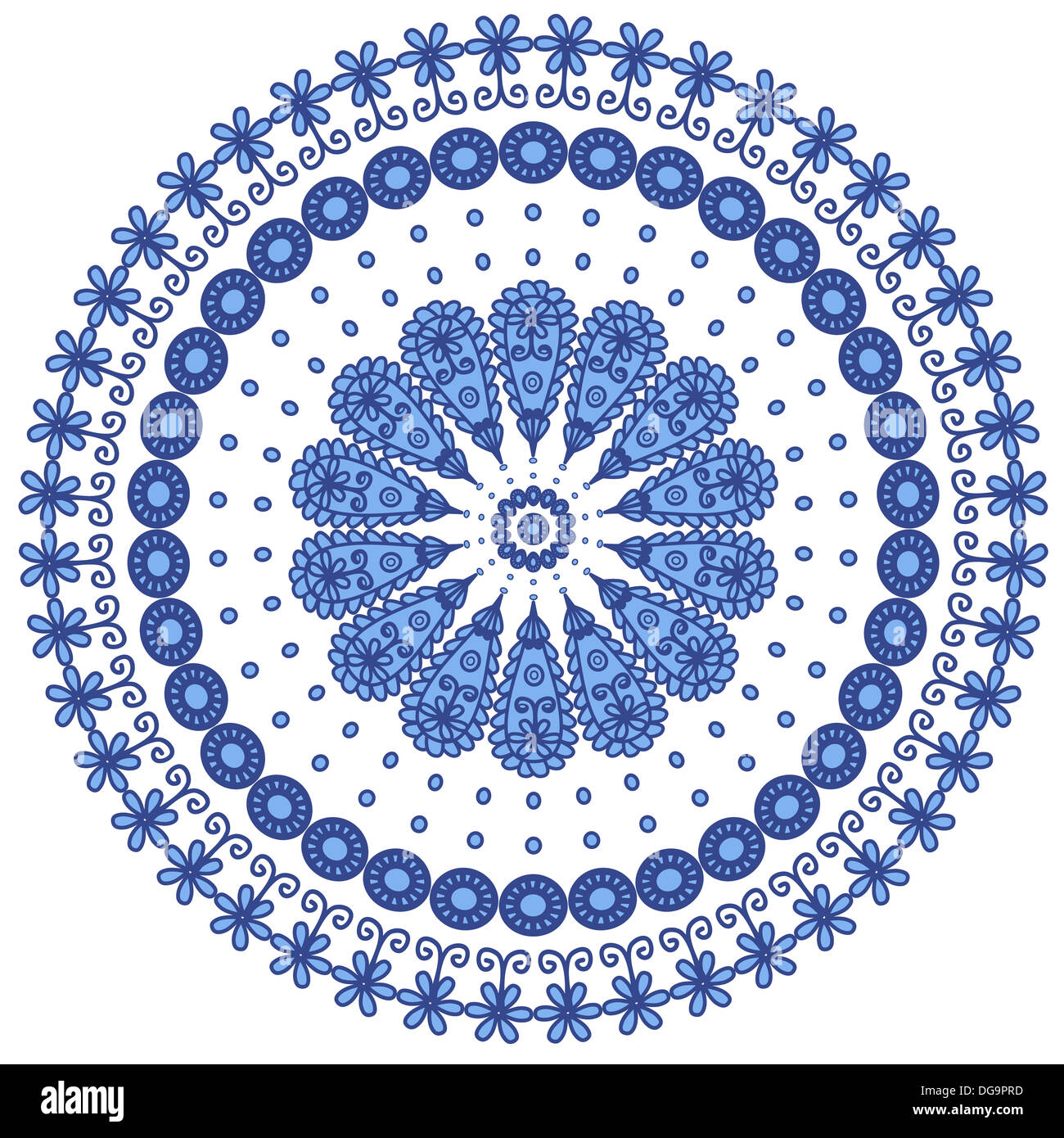 Blue flower mosaic mandala Cut Out Stock Images & Pictures - Alamy