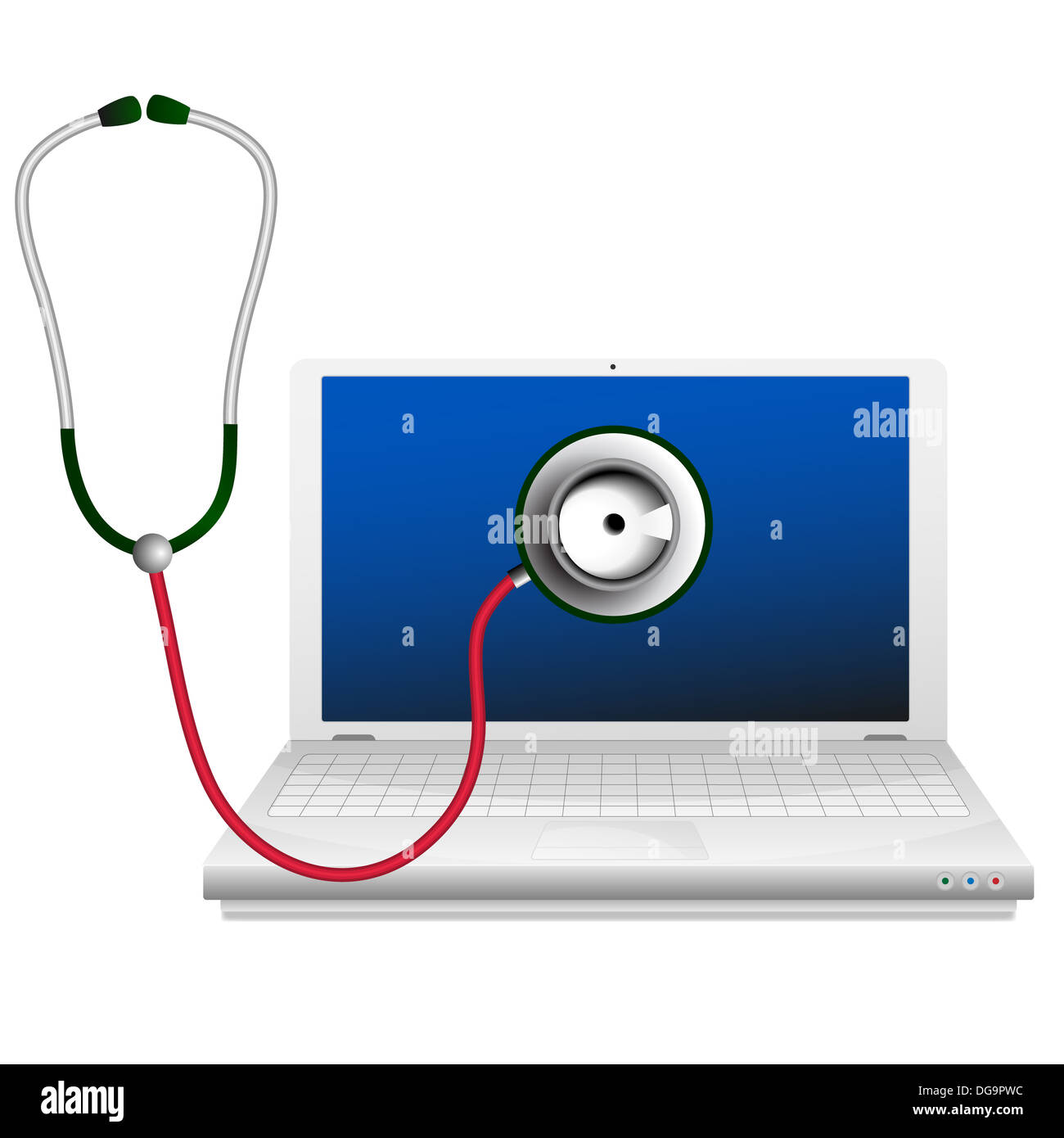 Laptop and stethoscope. Computer repair concept Stock Photo - Alamy