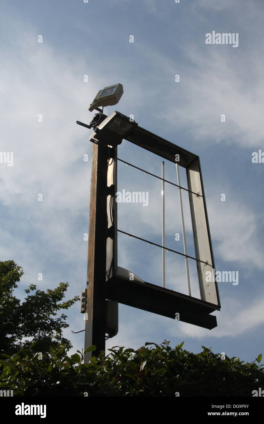 damaged neon sign notice outdoors Stock Photo - Alamy