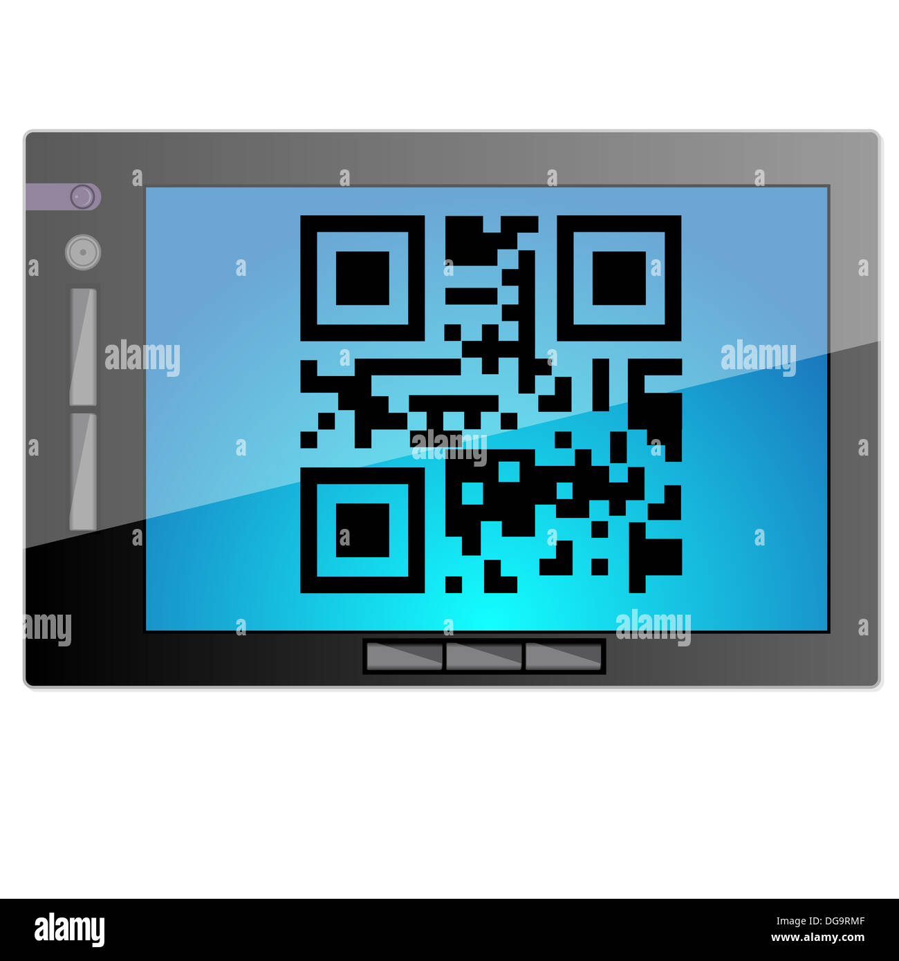 Tablet with QR code Stock Photo - Alamy