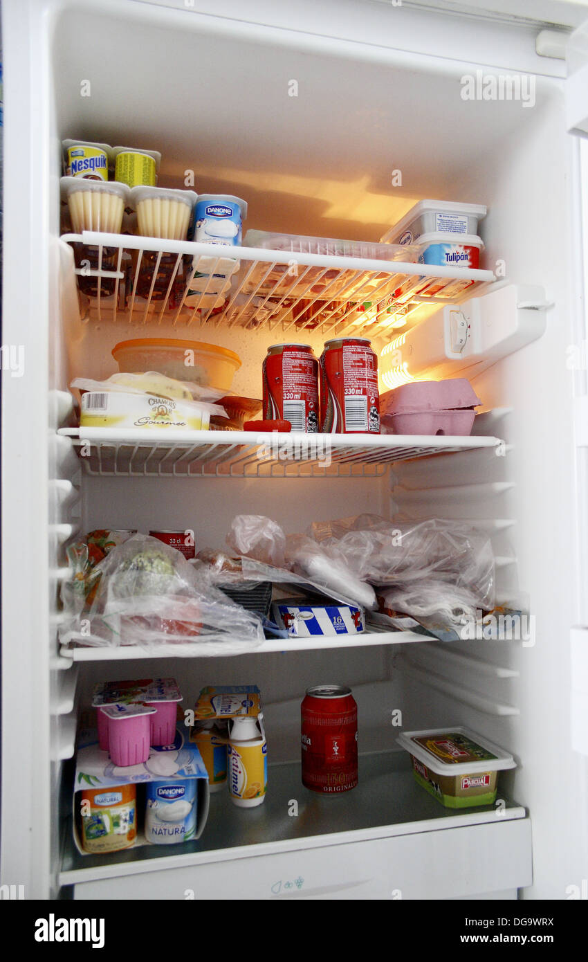 Interior of fridge Stock Photo - Alamy