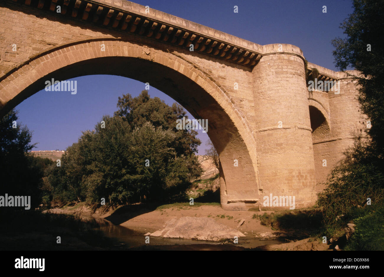 Bridge over Genil River (by Hernán Ruiz II). Benameji. Cordoba province ...