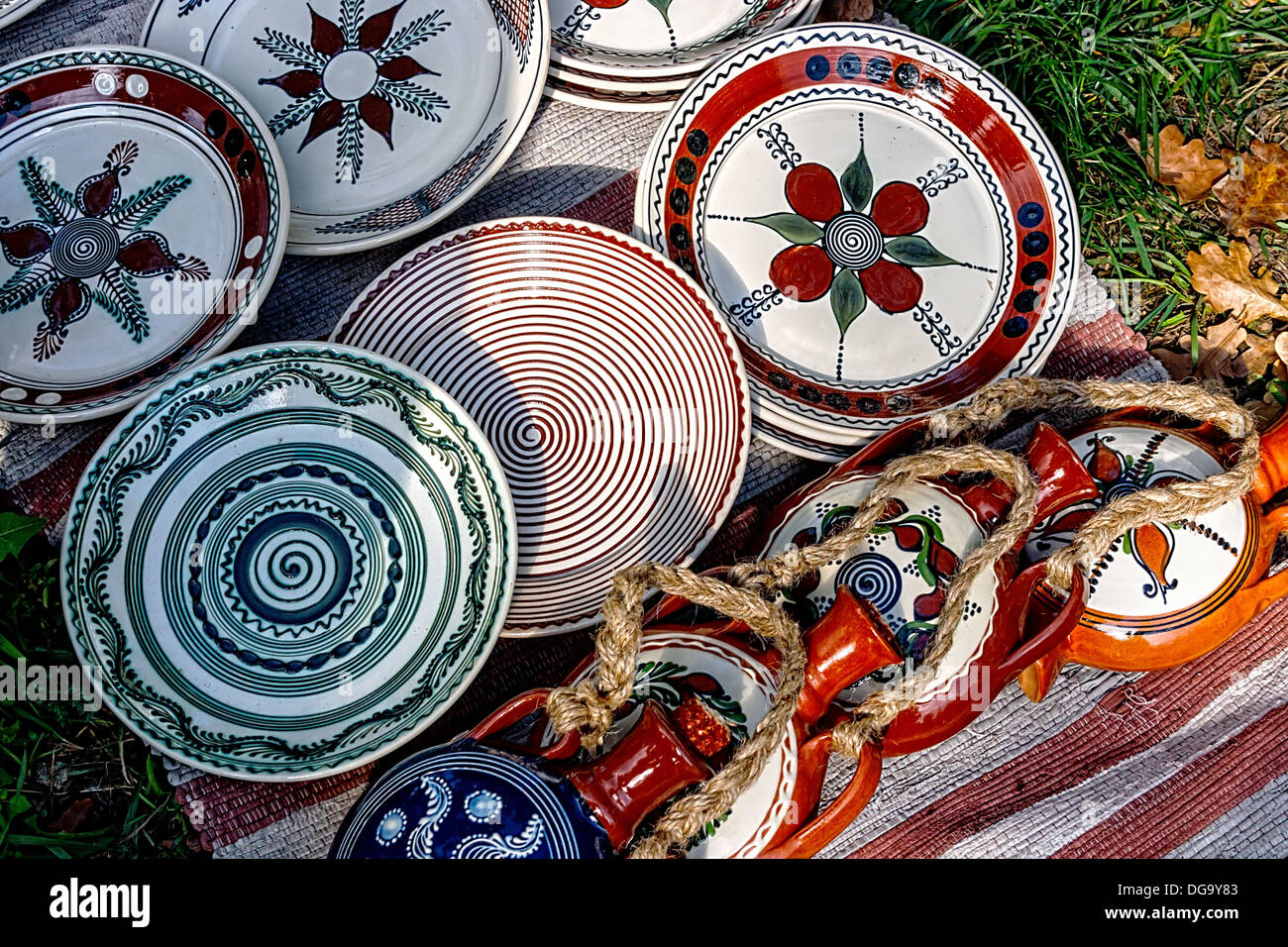 Romanian traditional ceramic, painted with specific reasons from Corund ...