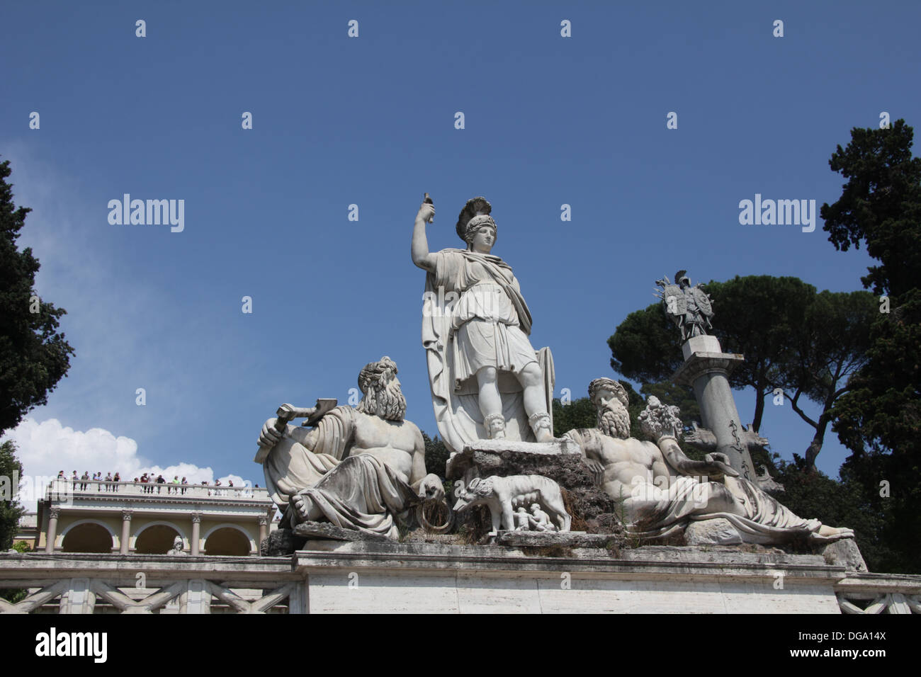 statue in piazza del popolo square in rome italy Stock Photo - Alamy