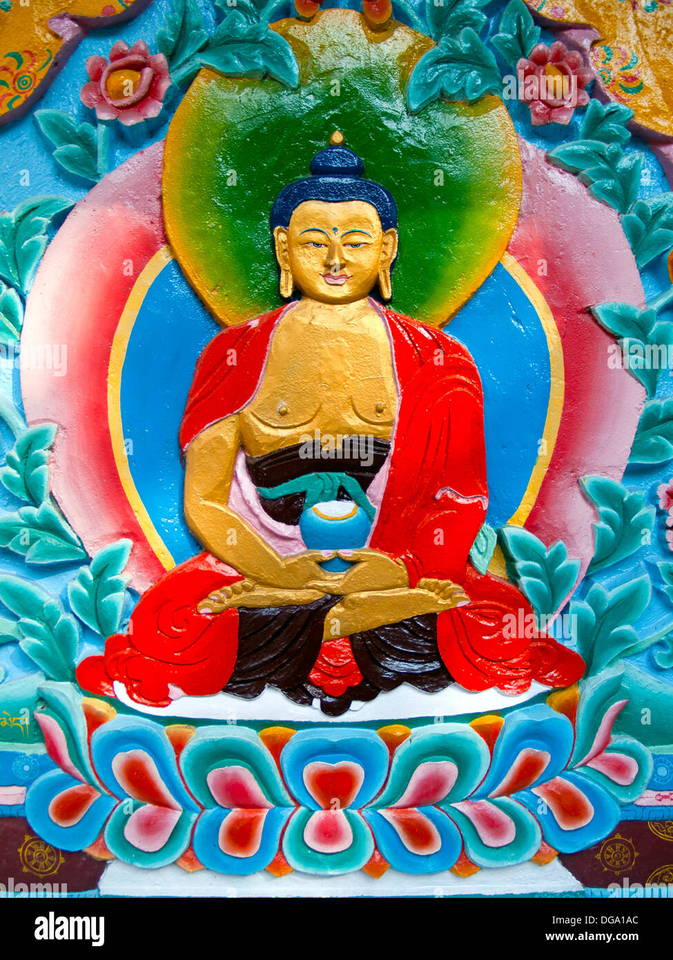 Buddha temple painting india hi-res stock photography and images - Alamy