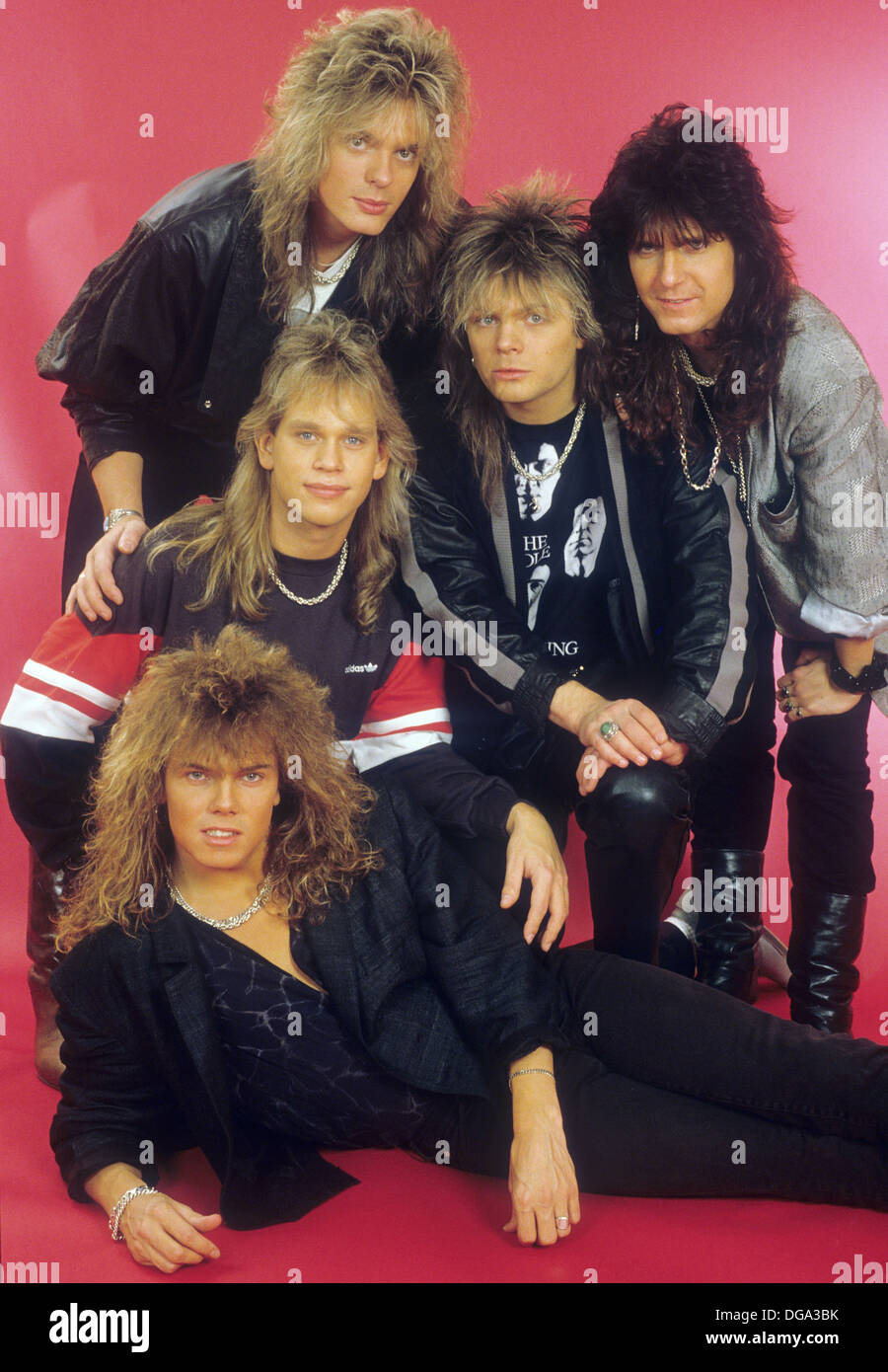 EUROPE Swedish rock group in 1987 with Joey Tempest at bottom. Photo ...
