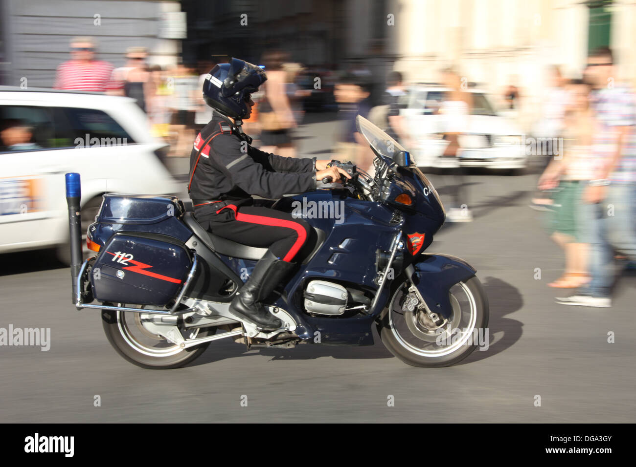 carabiniere riding motorbike in rome italy Stock Photo - Alamy