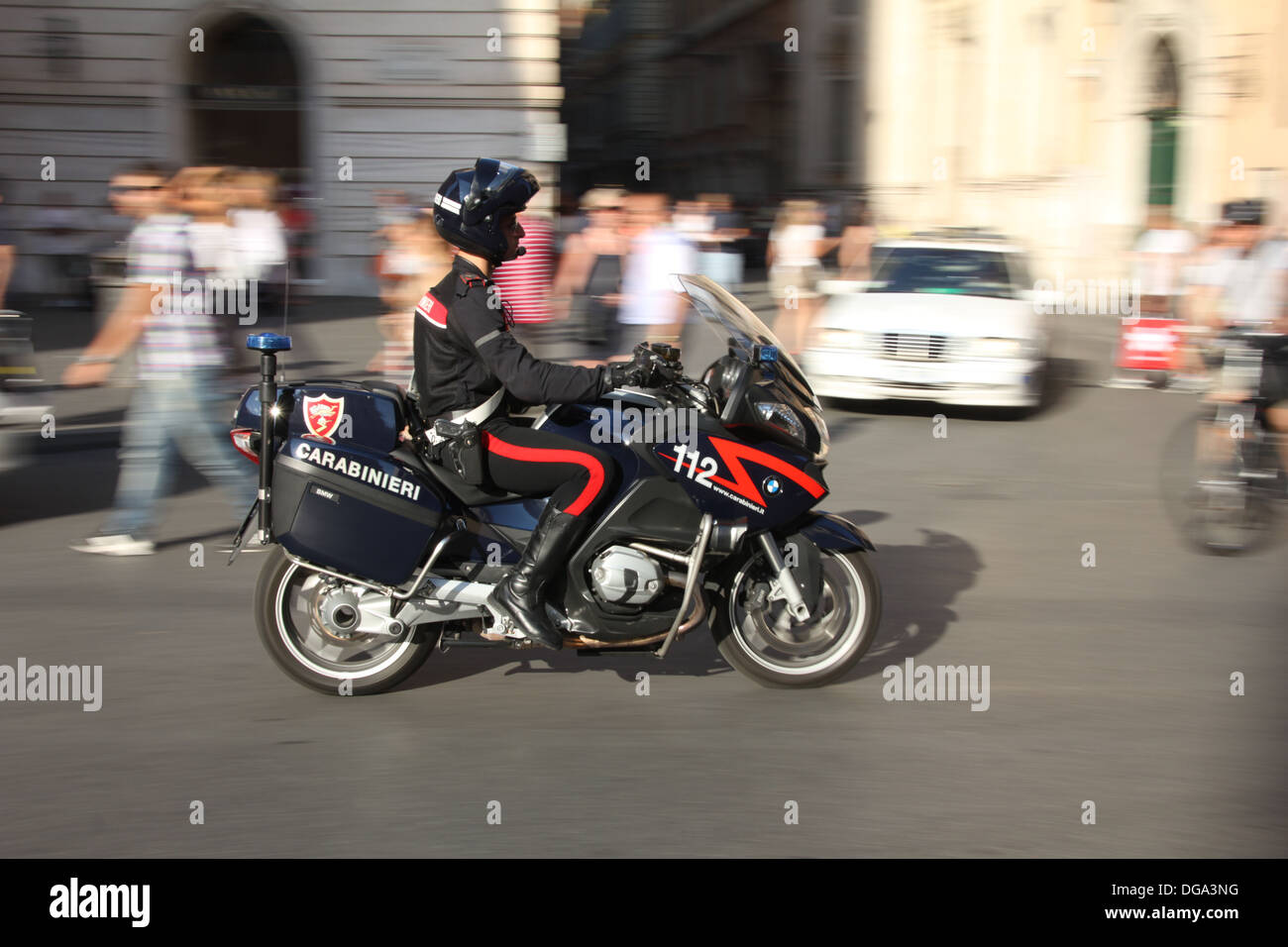 carabiniere riding motorbike in rome italy Stock Photo - Alamy