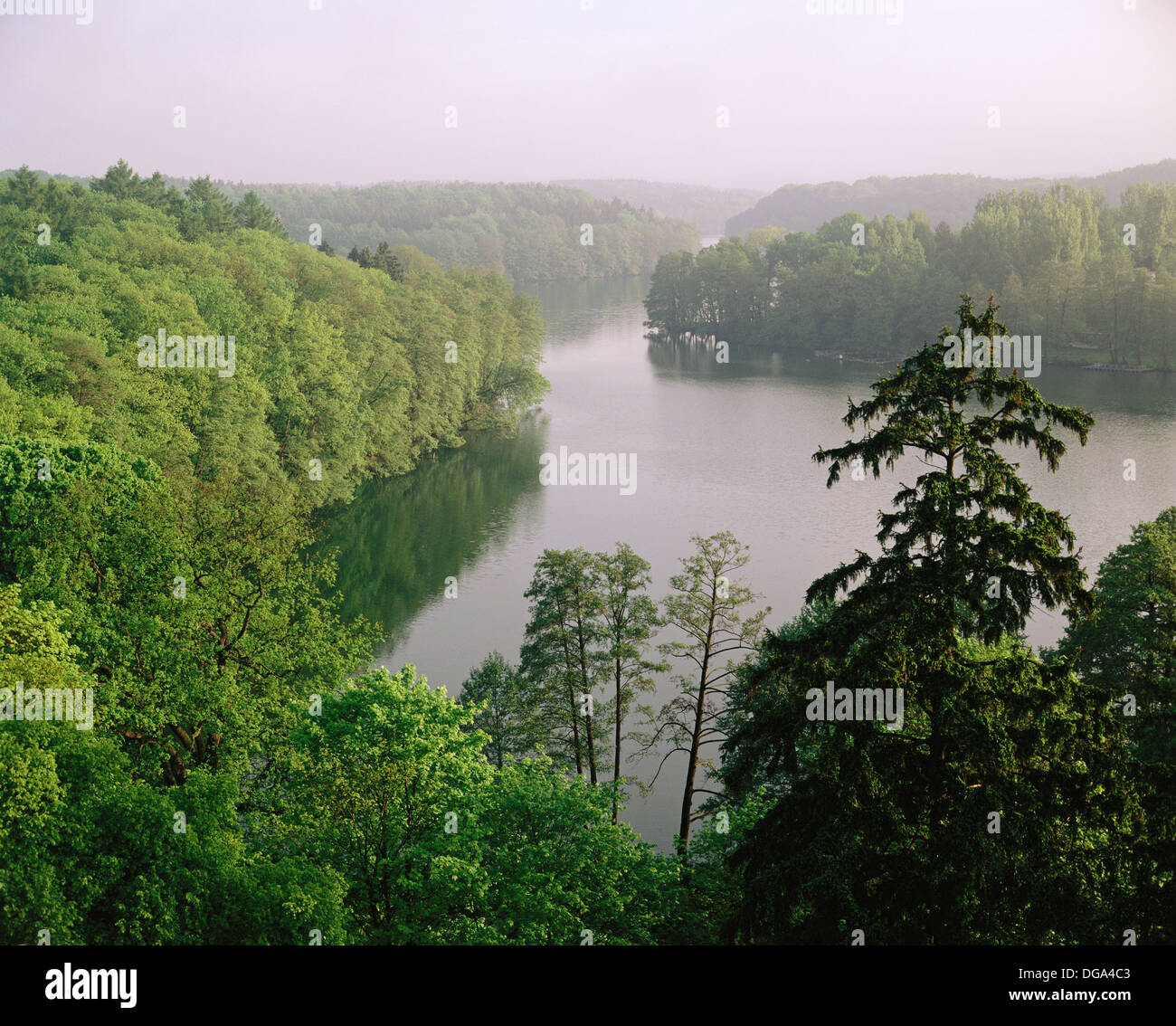 The lake by the town. Lagow. Western Poland Stock Photo - Alamy