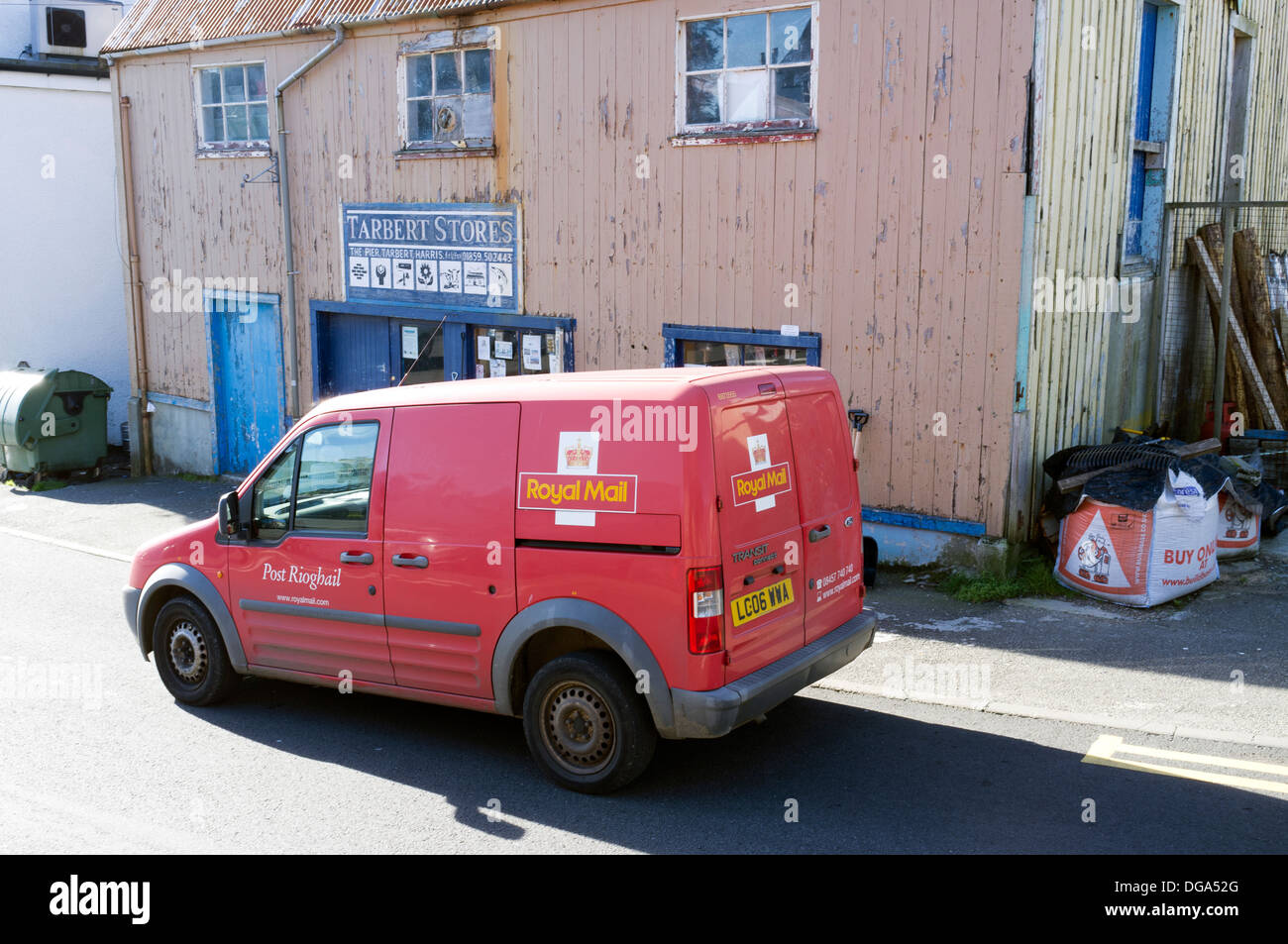 Royal Mail Van outside Tarbert Stores Isle of Harris Scotland UK Stock ...