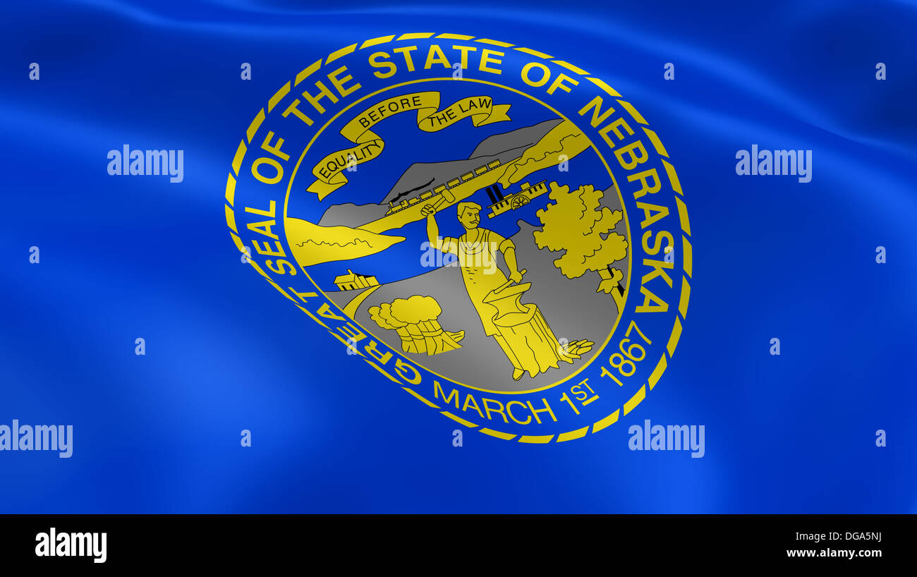 Nebraskan flag in the wind. Part of a series Stock Photo - Alamy