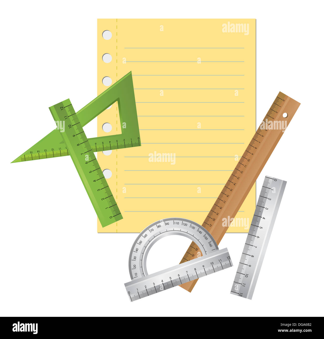 Ruler paper clip measurement Cut Out Stock Images & Pictures - Alamy
