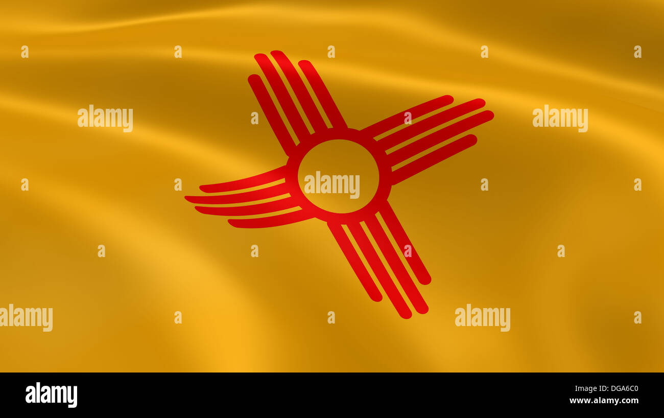 New Mexican flag in the wind. Part of a series Stock Photo - Alamy